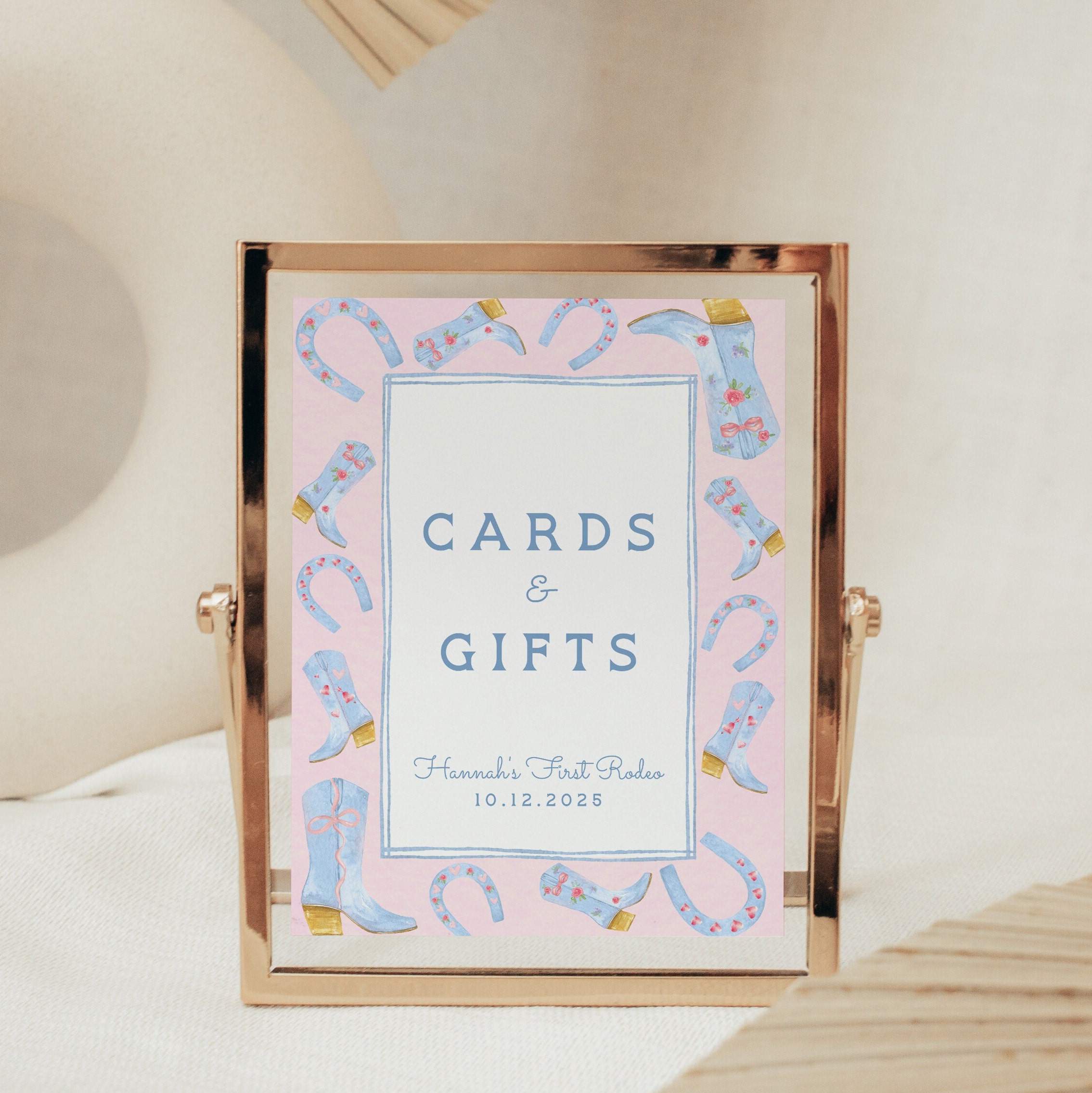 First Rodeo Birthday Cards and Gifts Template, Little Cowgirl Birthday ...