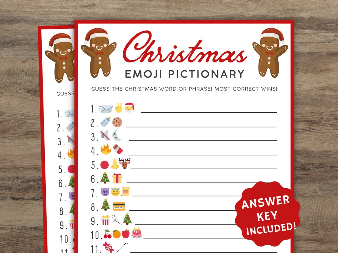 Christmas Emoji Pictionary Game, Christmas Emoji Game, Christmas ...