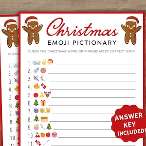 Christmas Emoji Pictionary Game, Christmas Emoji Game, Christmas ...