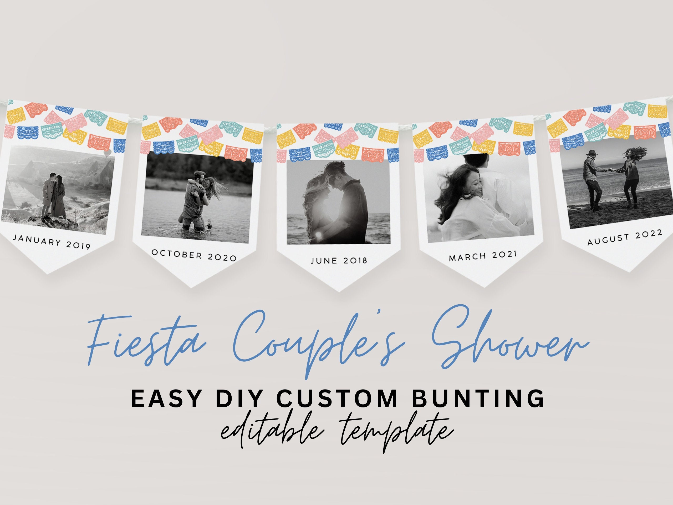 Fiesta Couples Photo Engagement Party Banner Couples Photo - Etsy