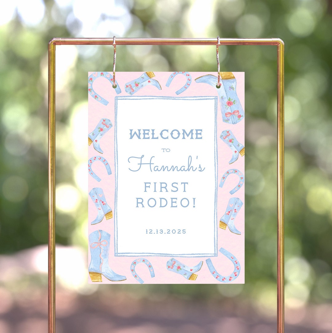 First Rodeo Birthday Welcome Sign Template, Cowgirl Birthday Sign ...