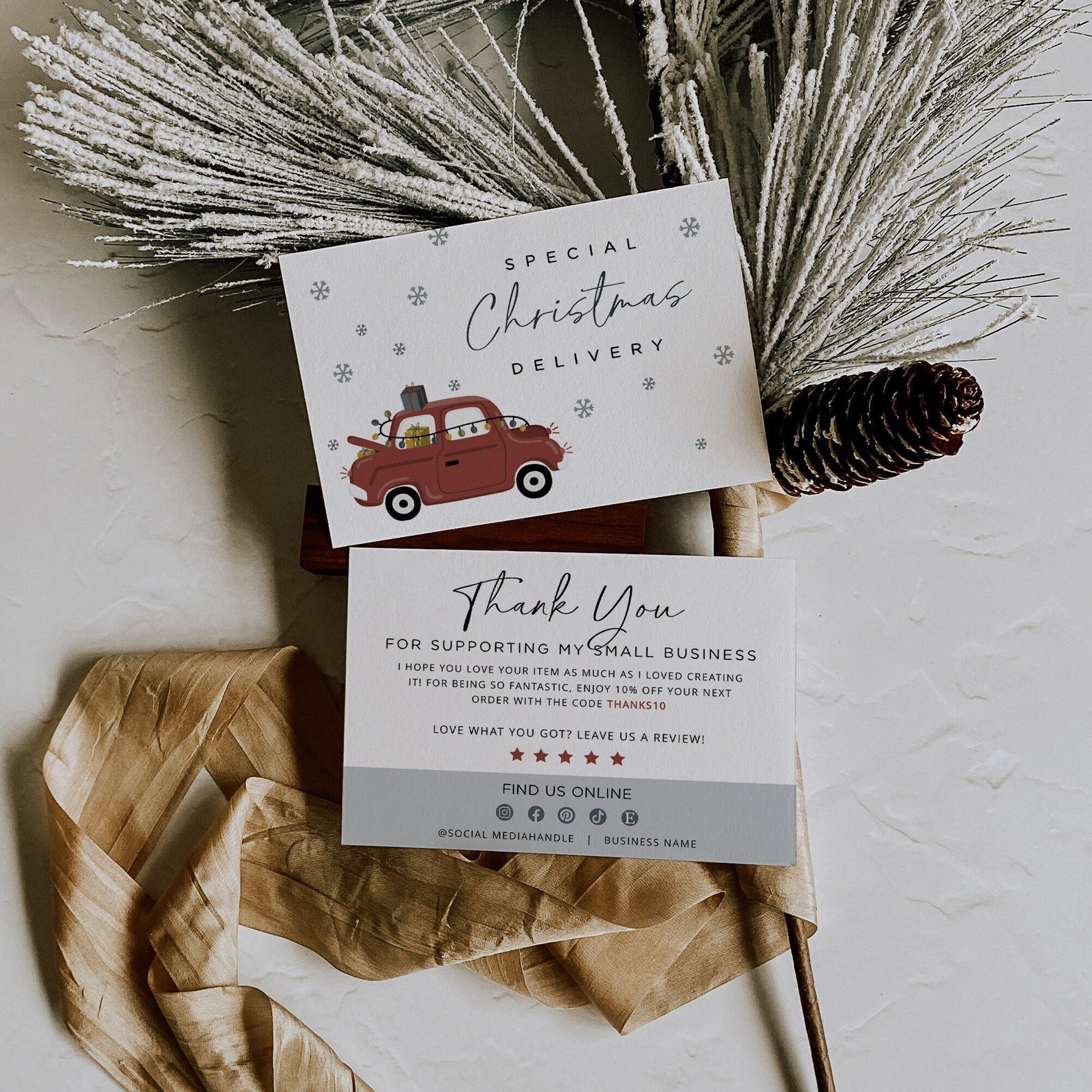 Holiday Business Thank You Card Special Delivery Christmas - Etsy