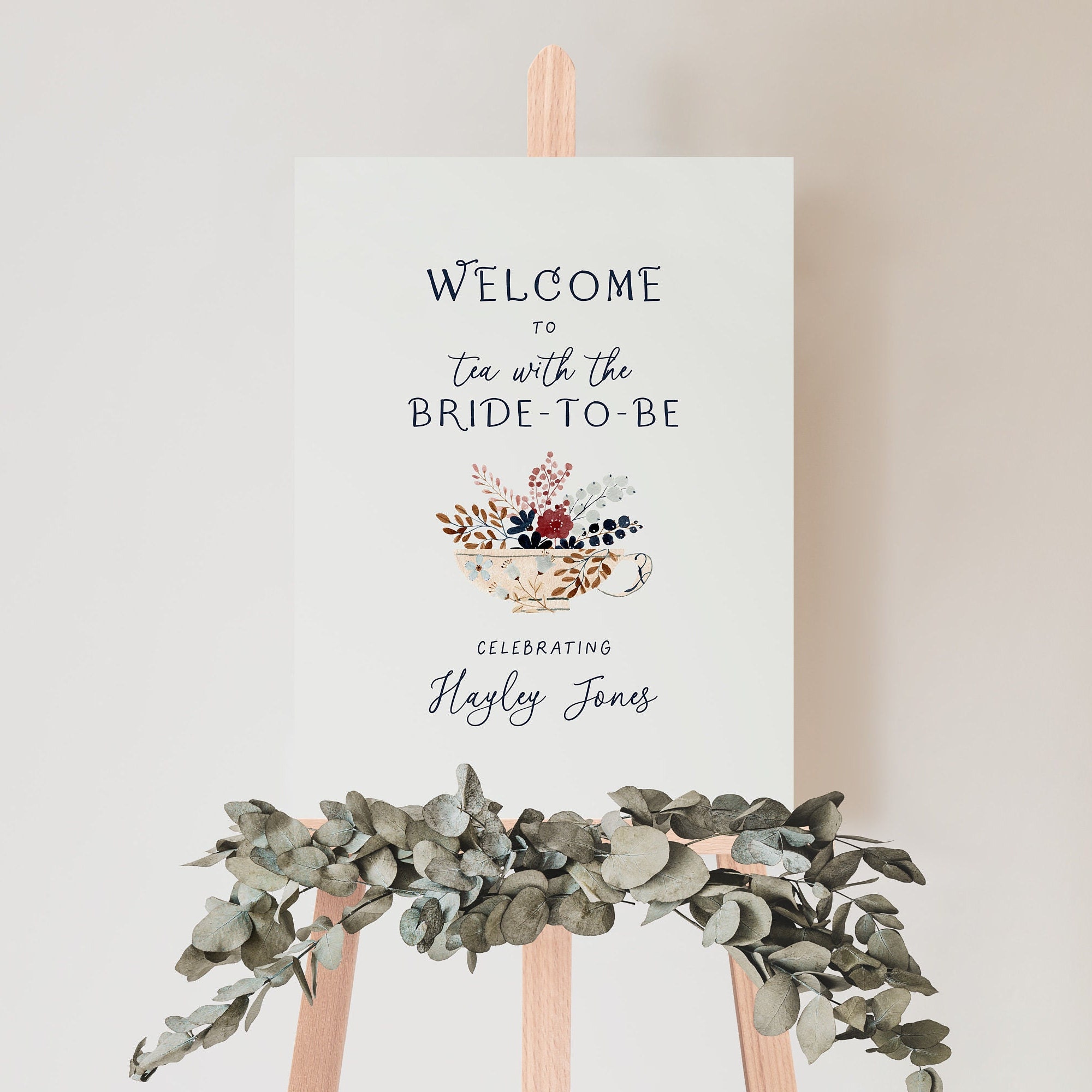 Tea Party Bridal Shower Welcome Sign Tea With the Bride to - Etsy