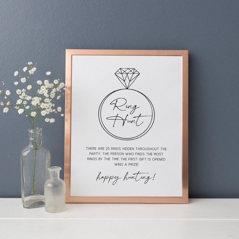 Ring Hunt Bridal Shower Game, Engagement Party Games, Ring Hunt Game ...