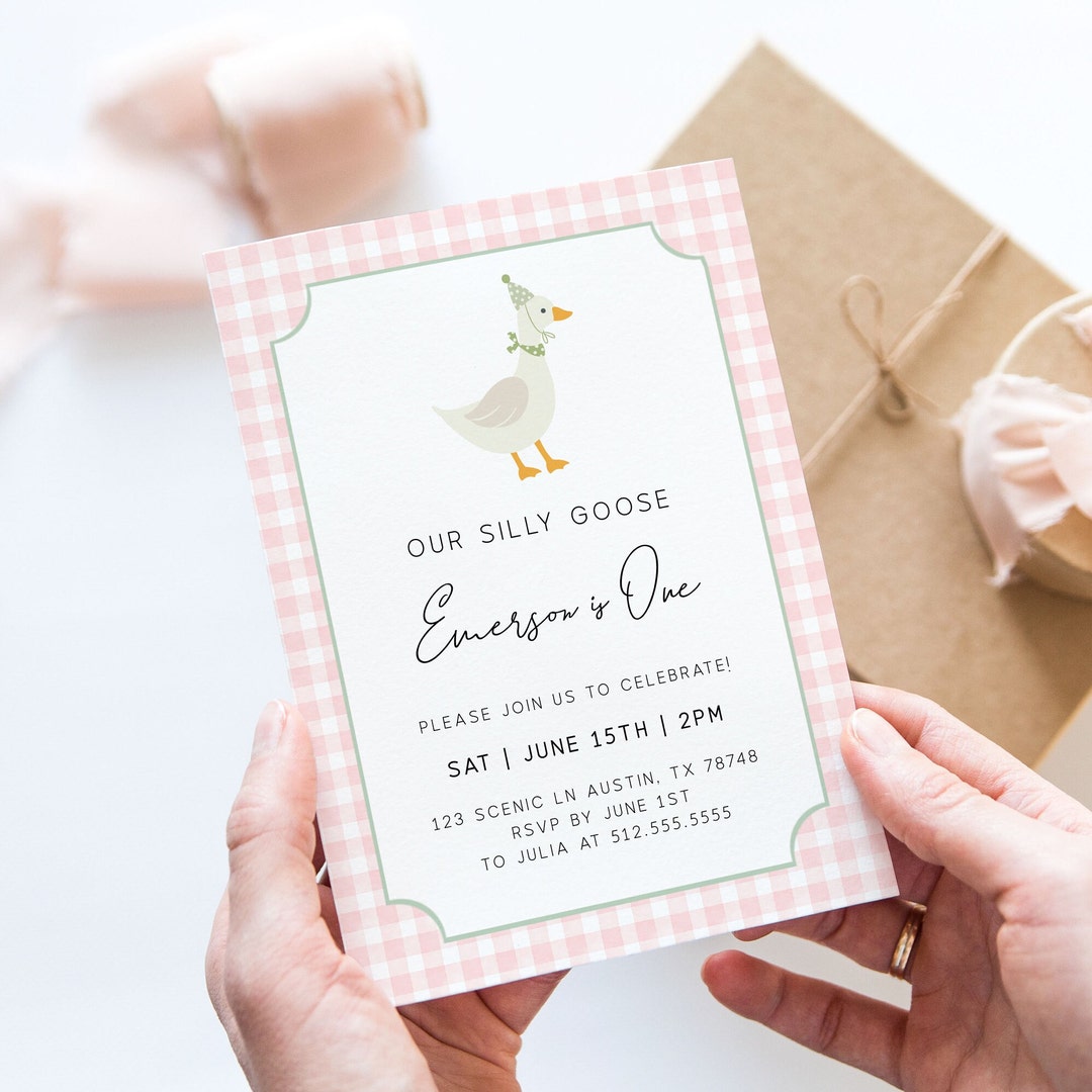 Silly Goose Birthday Invitation Template, Duck Duck Goose Birthday ...