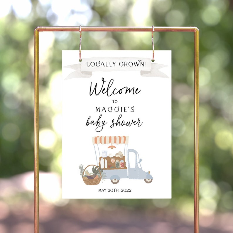 Locally Grown Baby Shower Welcome Sign Farmer's Market - Etsy