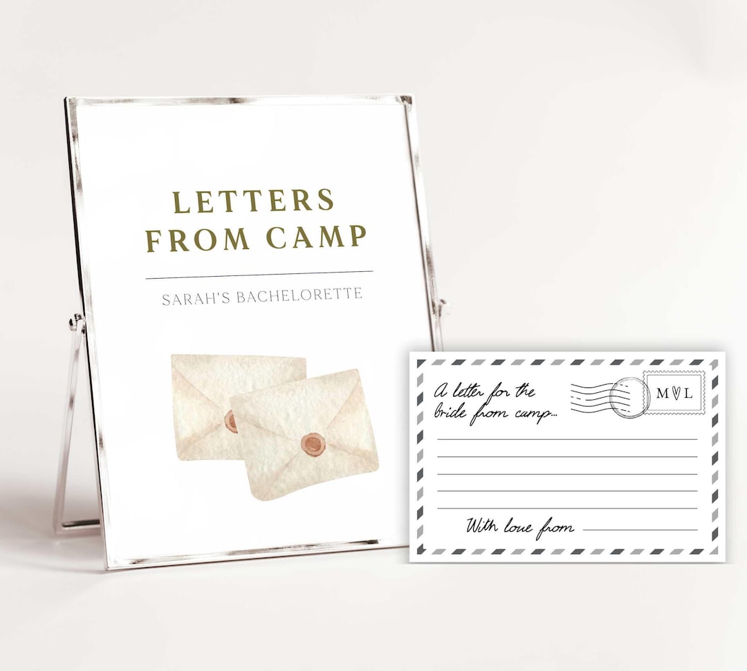 Camp Bachelorette Letters to the Bride Template, Camp Bachelorette ...