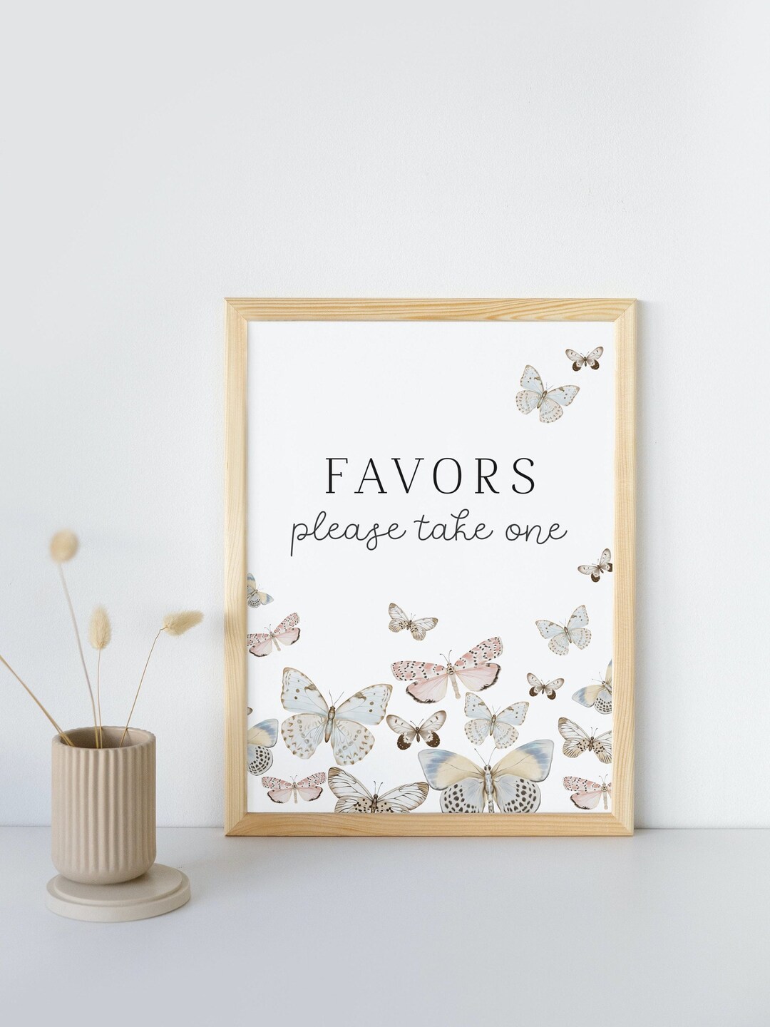 Butterfly Favors Sign, Butterfly Baby Shower Decor, Butterfly Kisses ...