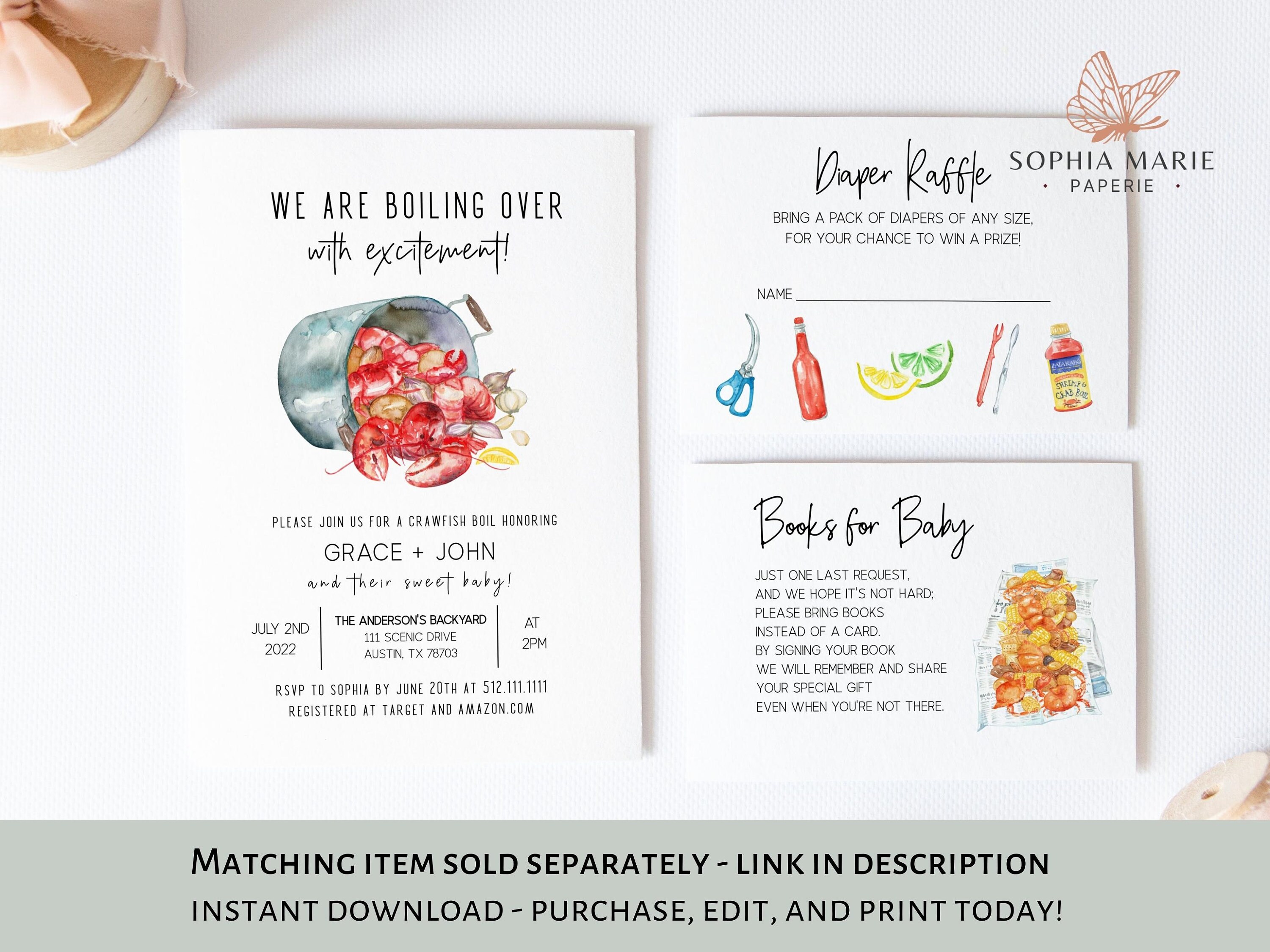 Crawfish Boil Thank You Tag Template Baby Shower Printable - Etsy