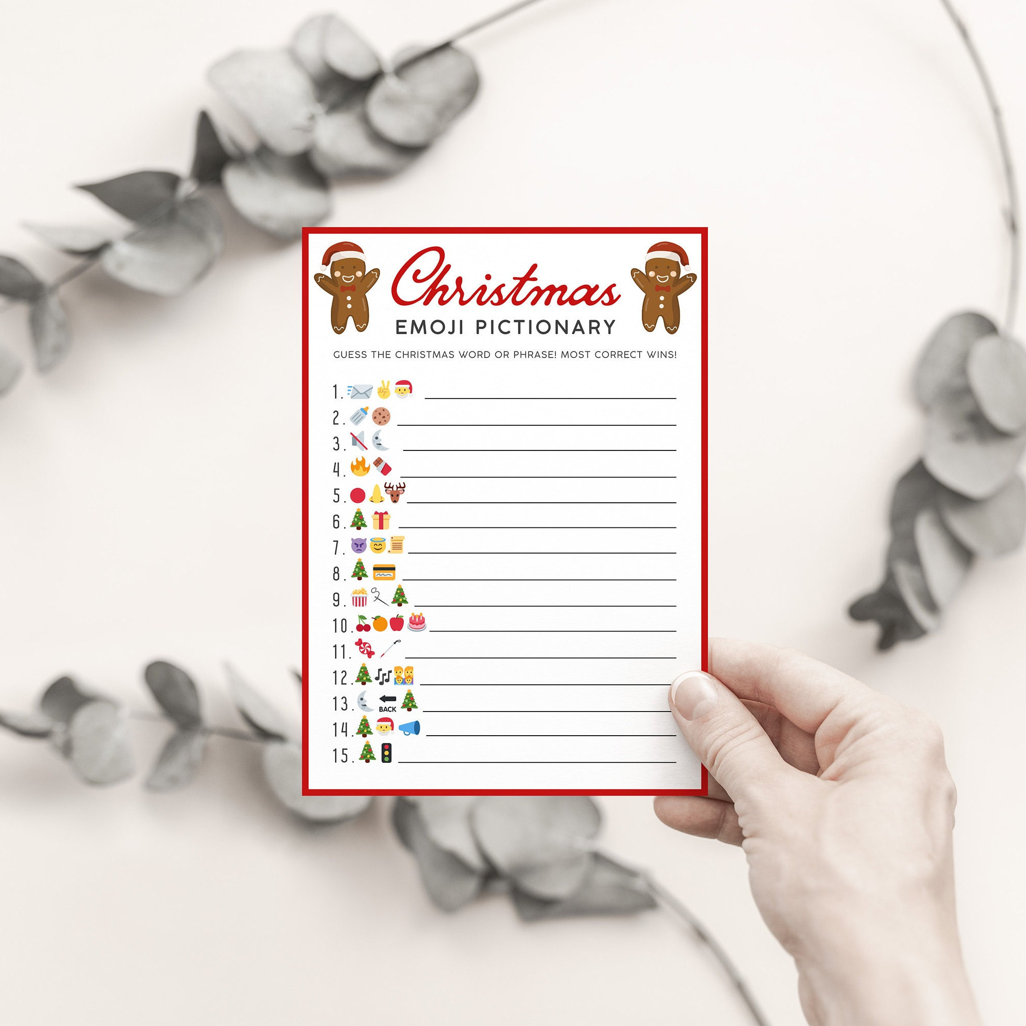 Christmas Emoji Pictionary Game Christmas Emoji Game - Etsy