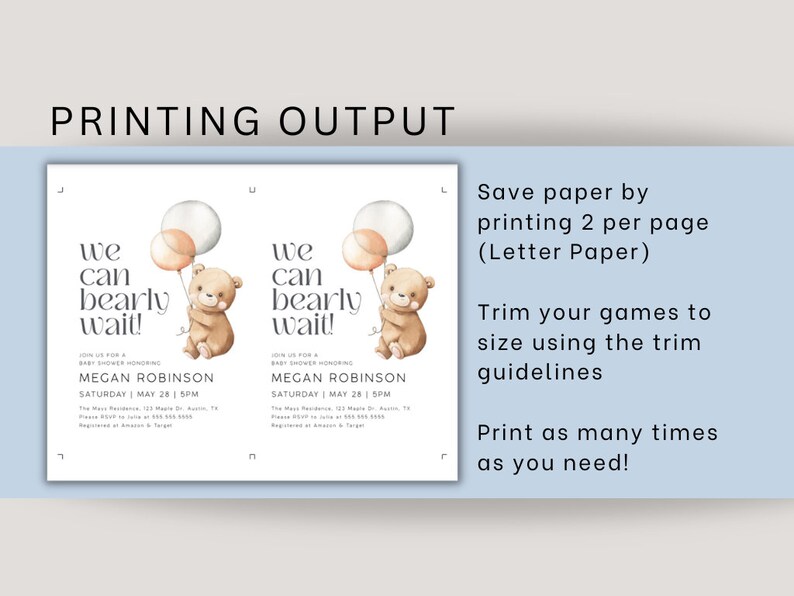 Editable We Can Bearly Wait Baby Shower Invitation Bundle - Etsy