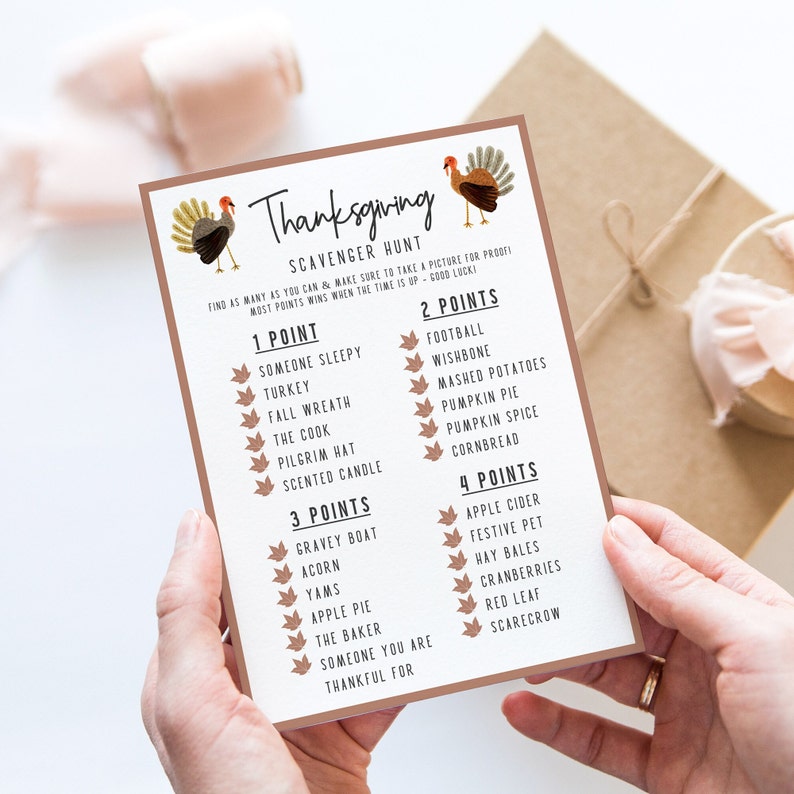 Thanksgiving Scavenger Hunt Game Thanksgiving Printable - Etsy