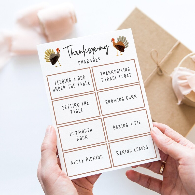 Thanksgiving Charades Game, Thanksgiving Printable Games, Fun ...