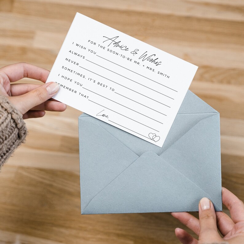 Wedding Advice for the Couple Template Wedding Shower Games - Etsy