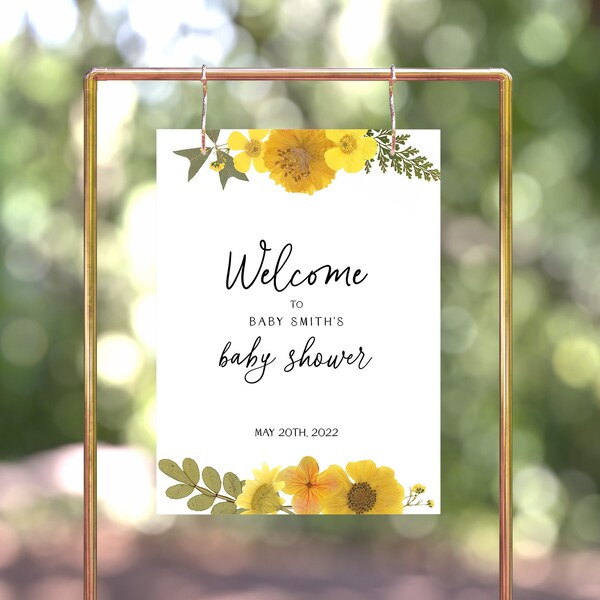 Pressed Flower Welcome Sign - Etsy