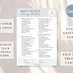 Professional Move In/out Cleaning Checklist, Editable House Moving ...
