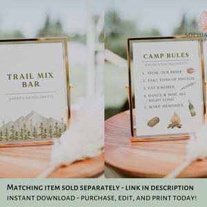 Camp Bachelorette Camp Rules Template, Camp Bachelorette Activity ...