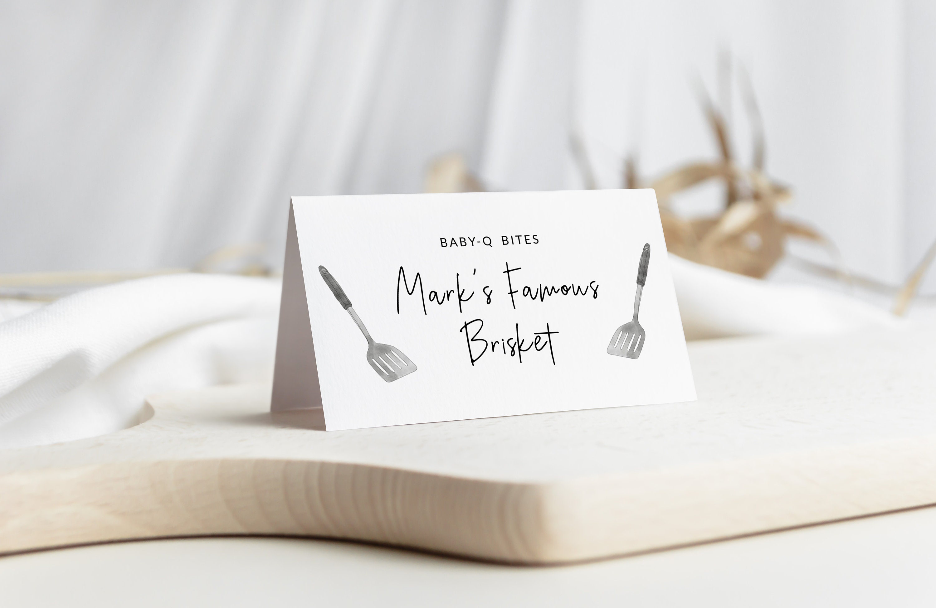 BBQ Buffet Card Template Set Printable Buffet Label BABYQ - Etsy