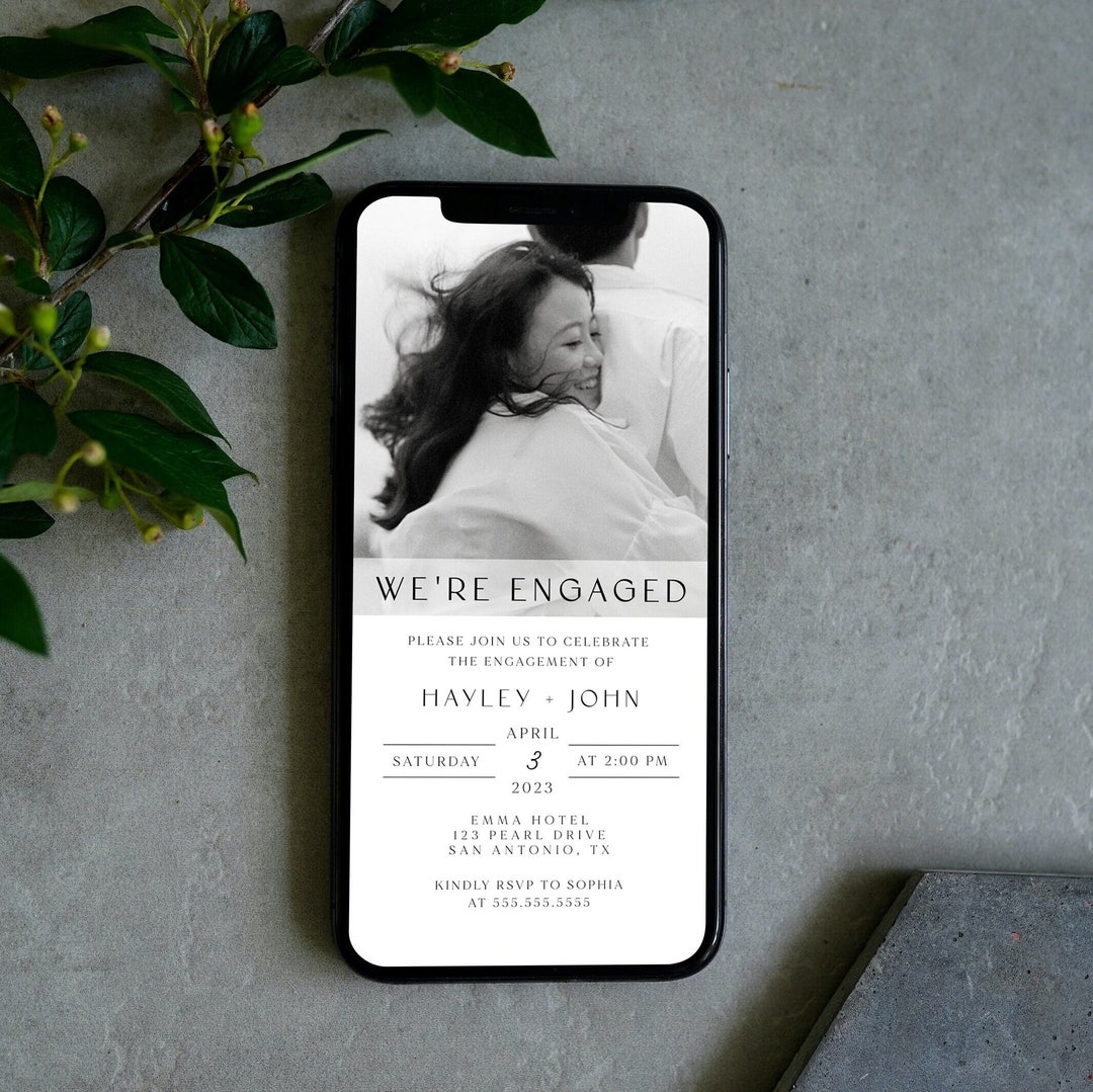 Electronic Engagement Party Invitation, We're Engaged Digital ...