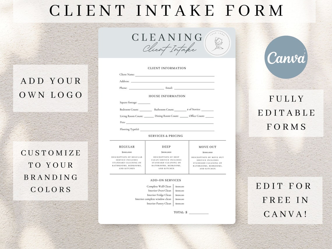 EDITABLE Cleaning Service Contract Bundle Maid Forms - Etsy