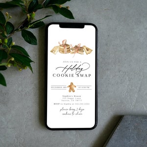 Holiday Cookie Swap Invitation Template, Printable Christmas Cookie ...