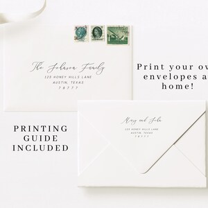 Modern Calligraphy Envelope Template, Print Envelope Address at Home ...