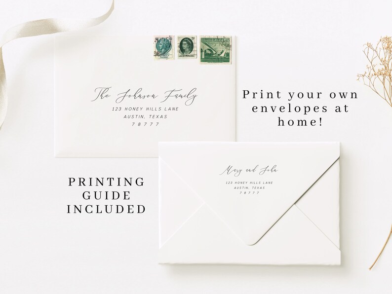 Modern Calligraphy Envelope Template, Print Envelope Address at Home ...