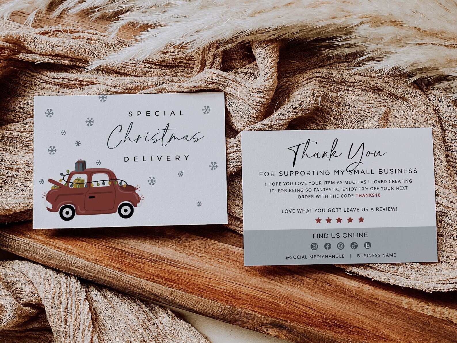 Holiday Business Thank You Card Special Delivery Christmas - Etsy