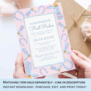 First Rodeo Birthday Cards and Gifts Template, Little Cowgirl Birthday ...