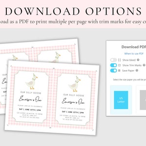 Silly Goose Birthday Invitation Template, Duck Duck Goose Birthday ...