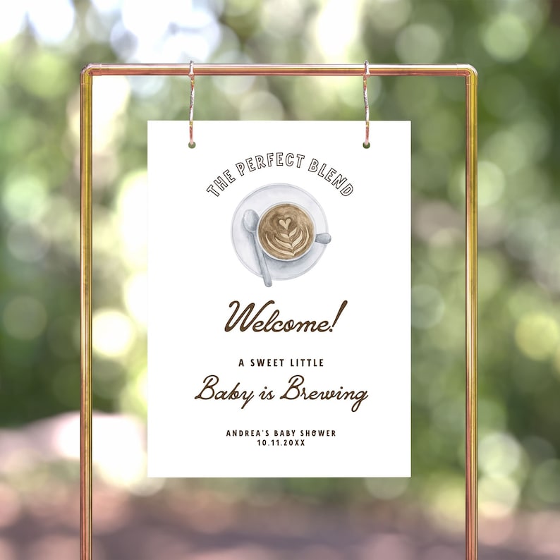 Baby is Brewing Shower Welcome Sign Template Coffee Baby - Etsy