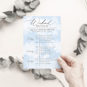 On Cloud Nine Bachelorette Weekend Invitation Template, the Bride is on ...