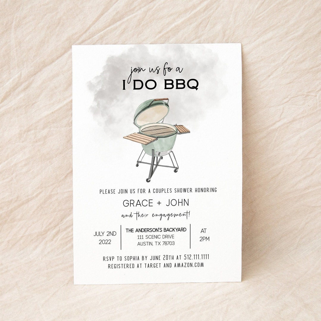 I Do BBQ Couples Shower Invitation Template, BBQ Bridal Shower, I Do ...