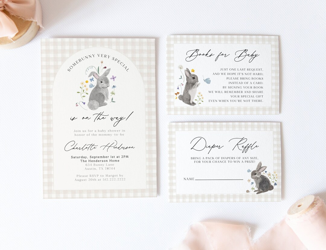 Somebunny Special Baby Shower Invitation, Spring Baby Shower Gender ...
