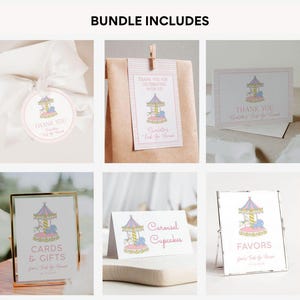 Pink Carousel First Birthday Party Bundle, Carnival First Birthday ...