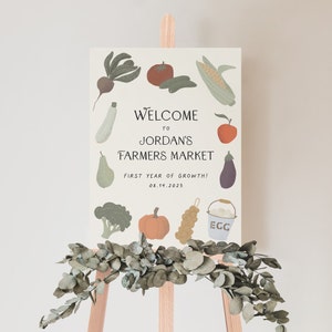 Farmers Market 1st Birthday Welcome Sign, First Birthday Welcome Sign ...