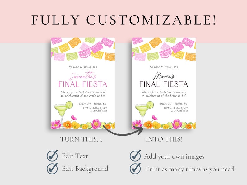 Final Fiesta Bachelorette Invitation Template Final Fiesta - Etsy