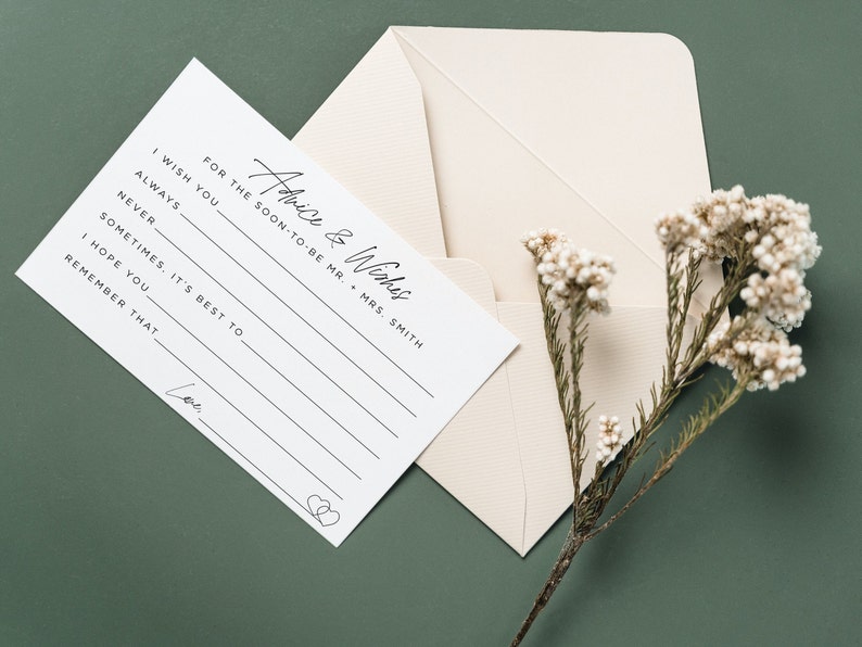 Wedding Advice for the Couple Template Wedding Shower Games - Etsy