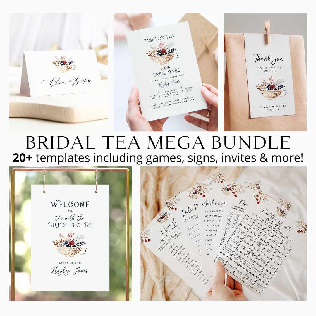 Tea Party Bridal Shower Mega Bundle, Bridal Tea Party Bundle, Bridal ...