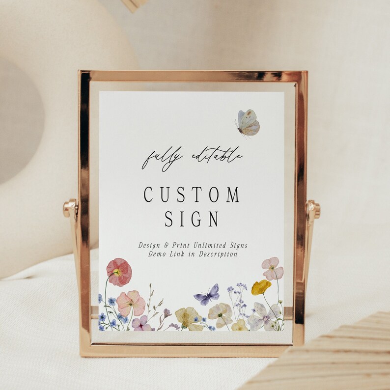 Wildflower Birthday Custom Sign Template Wildflower First - Etsy