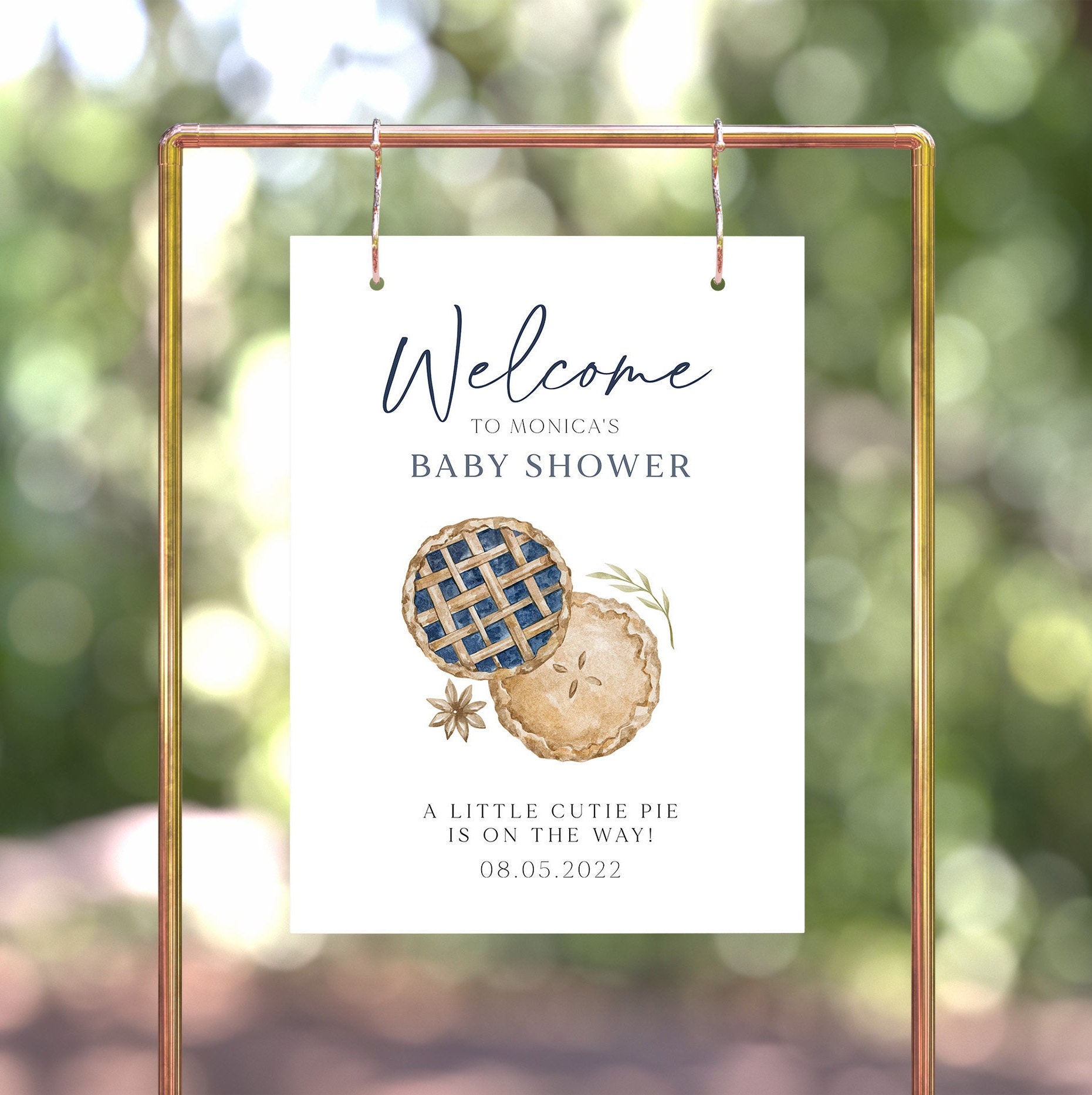 Cutie Pie Baby Shower Welcome Sign Template, Printable Fall Pie Themed ...