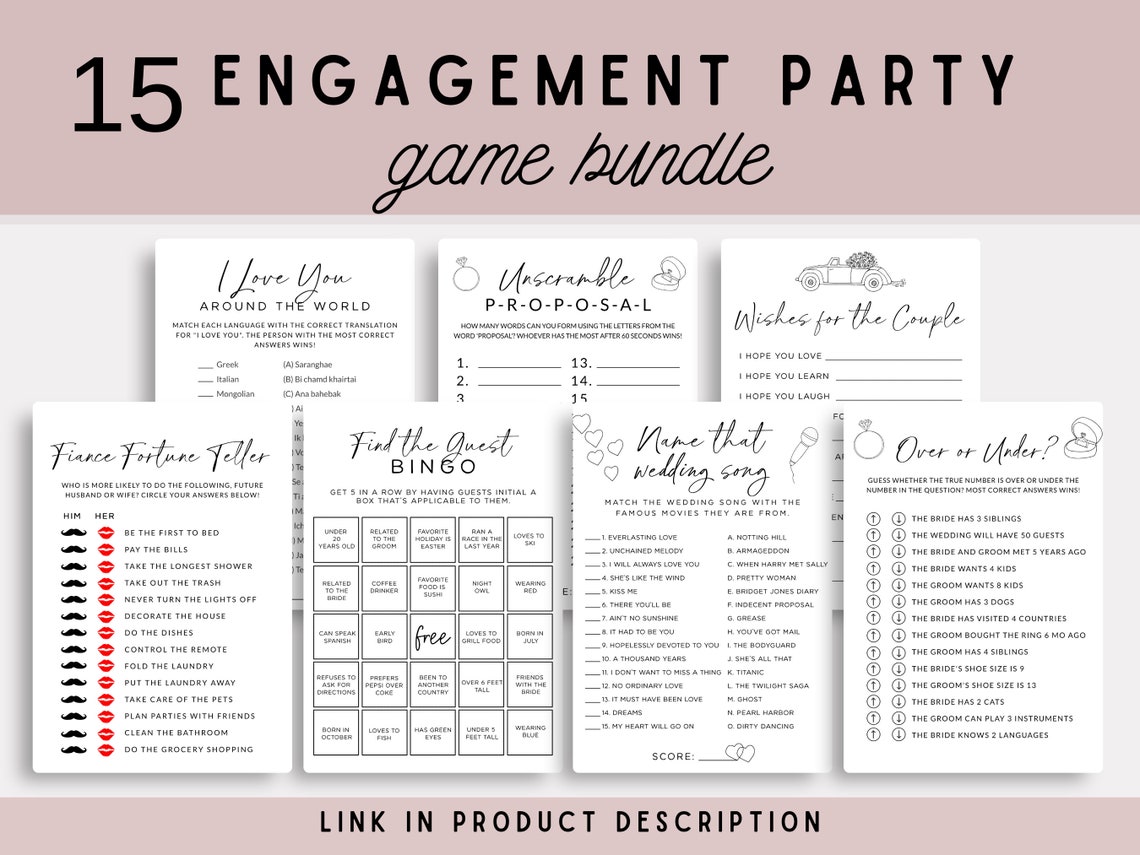 Engagement Party Games Template Where Were They Game - Etsy