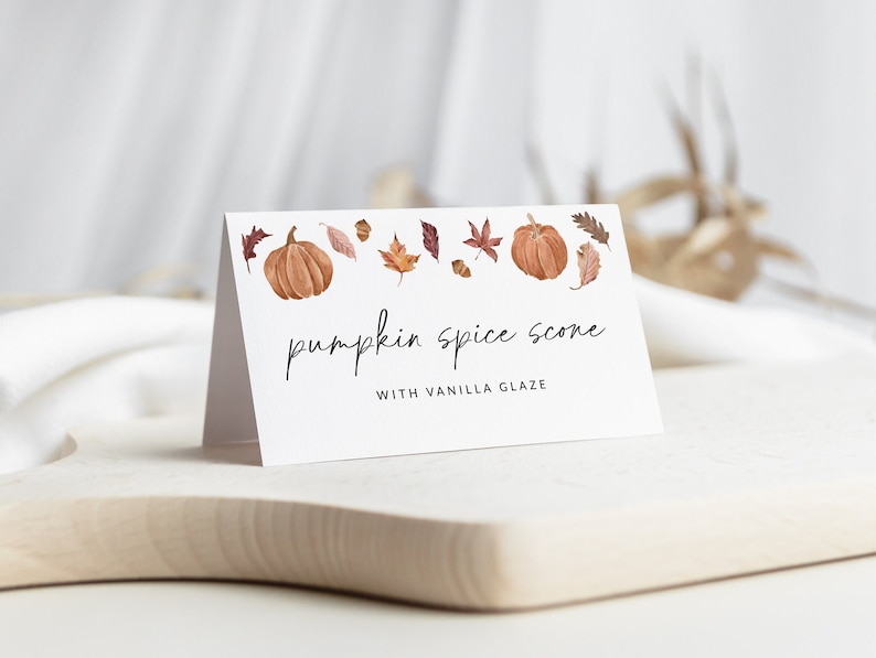 Fall Buffet Card Template Printable Buffet Label Pumpkin - Etsy