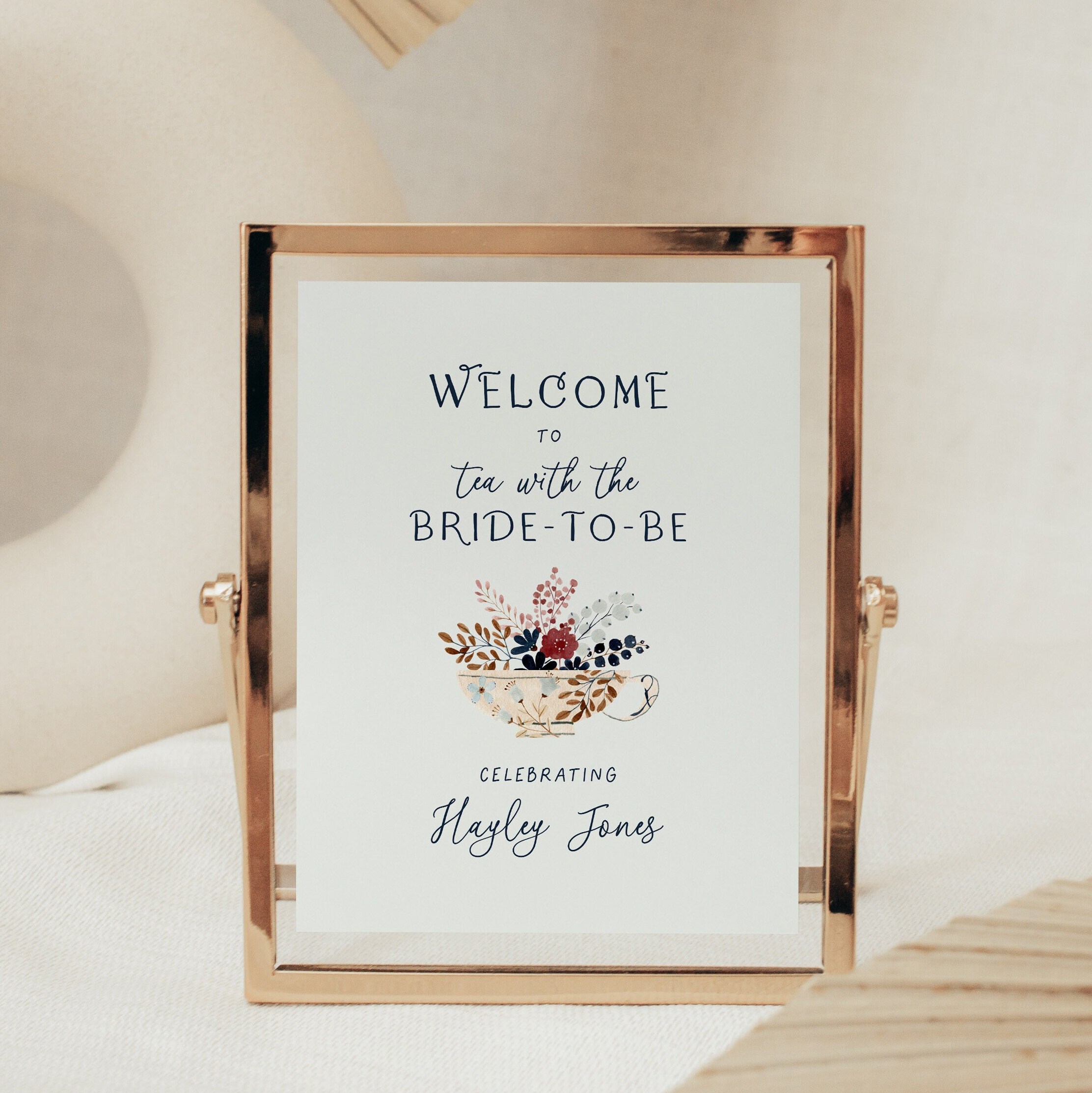 Tea Party Bridal Shower Welcome Sign Tea With the Bride to - Etsy