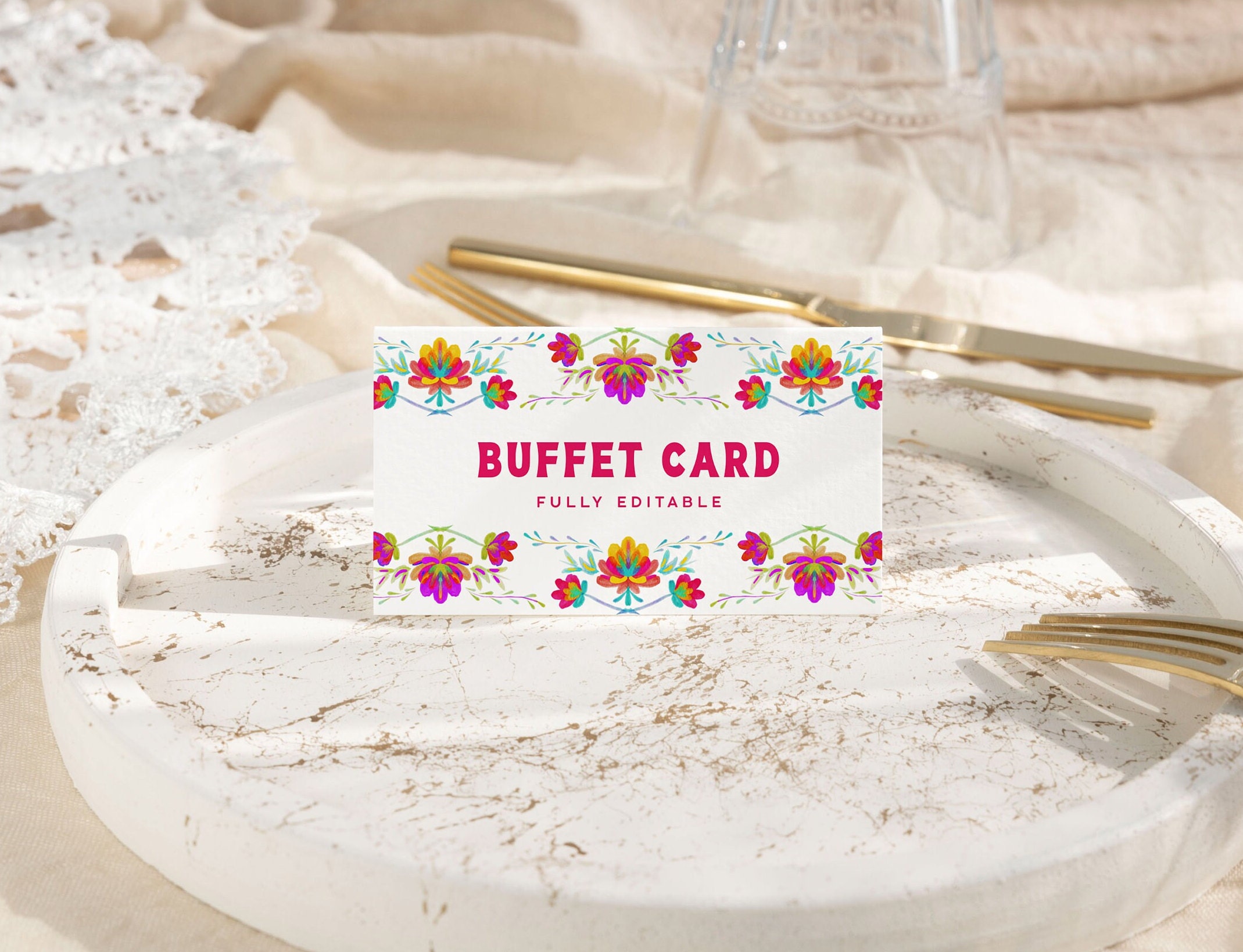 Fiesta Buffet Card Template Fiesta Food Labels Editable - Etsy