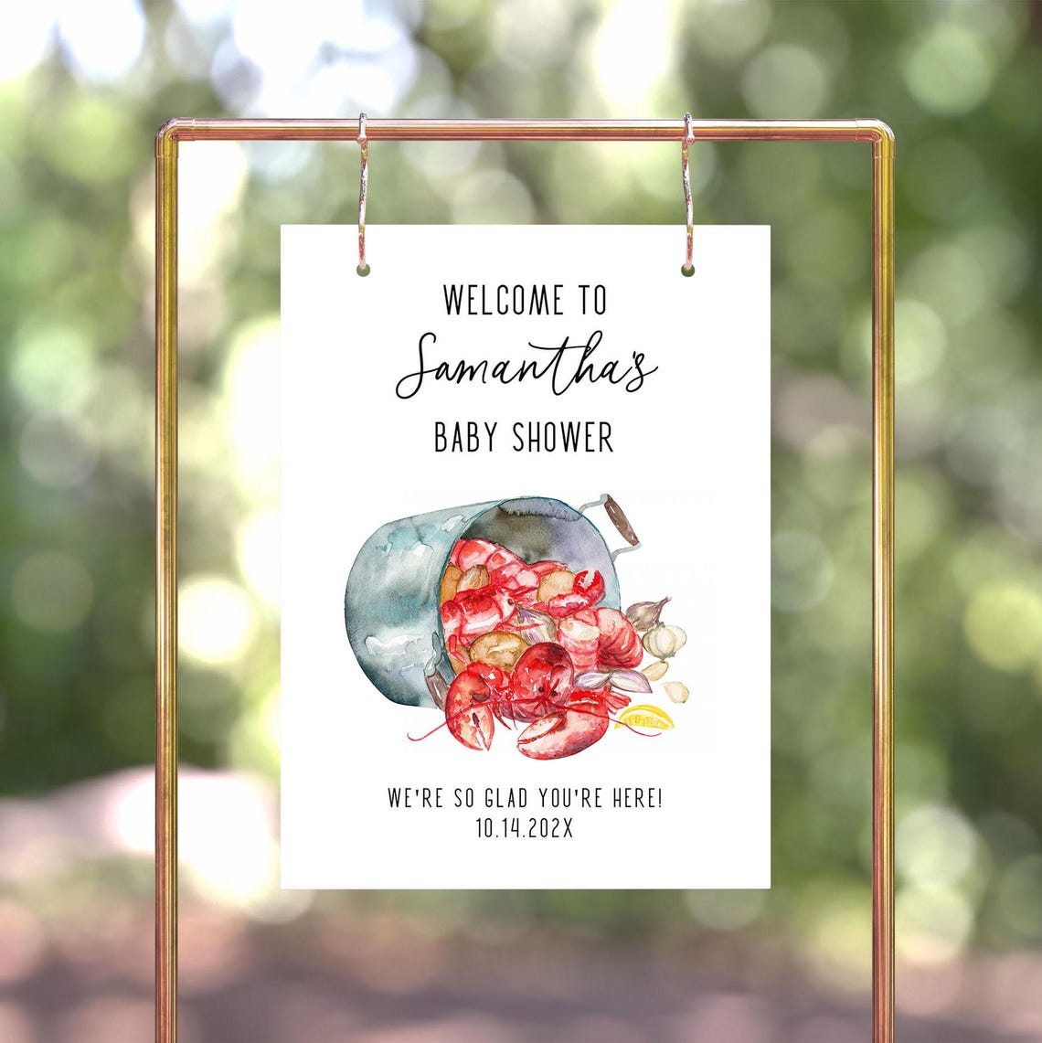 Crawfish Boil Baby Shower Welcome Sign (printable) - Etsy