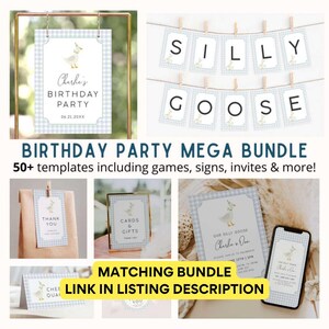 Silly Goose Birthday Party Photo Banner, One Lucky Duck Birthday Photo ...