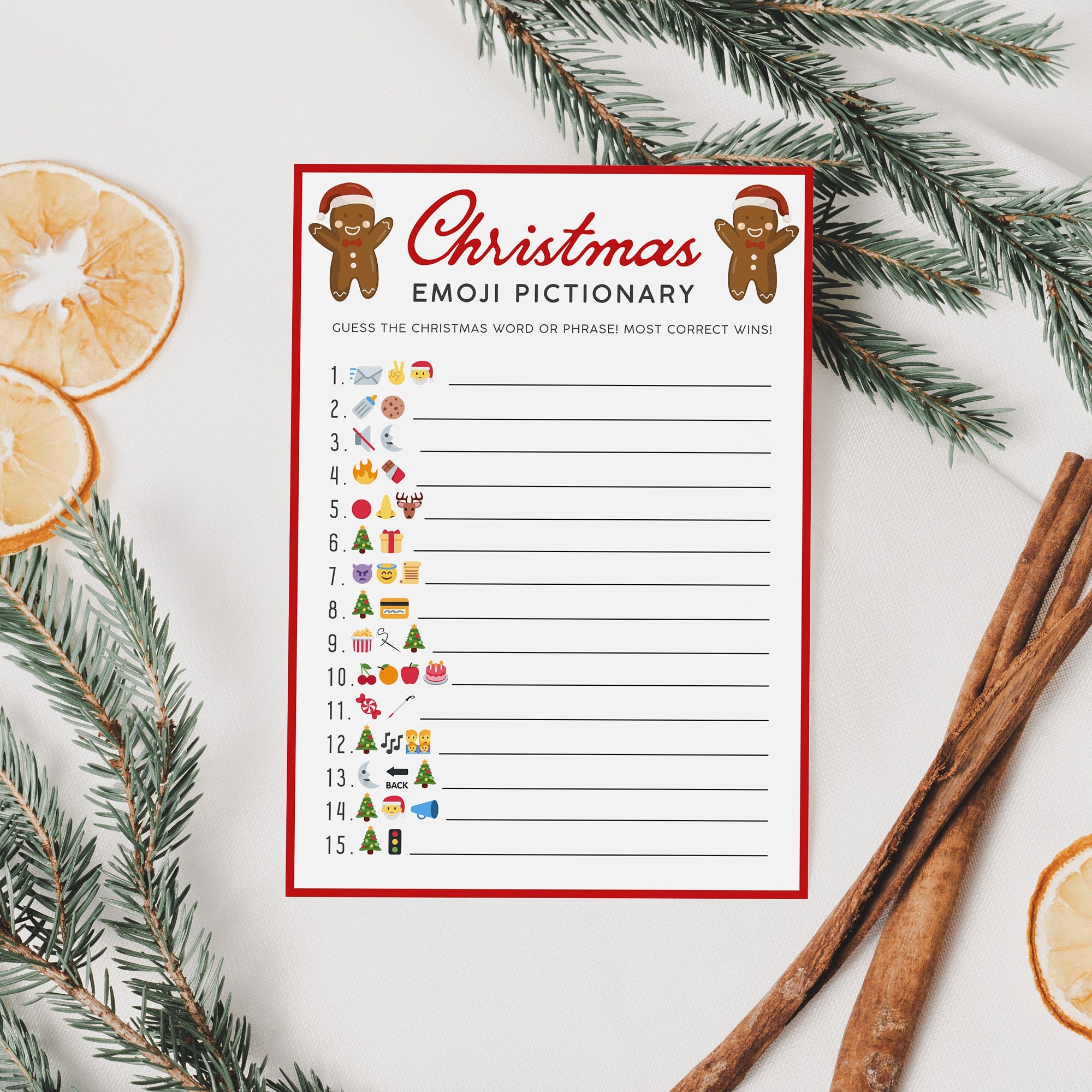 Christmas Emoji Pictionary Game Christmas Emoji Game - Etsy