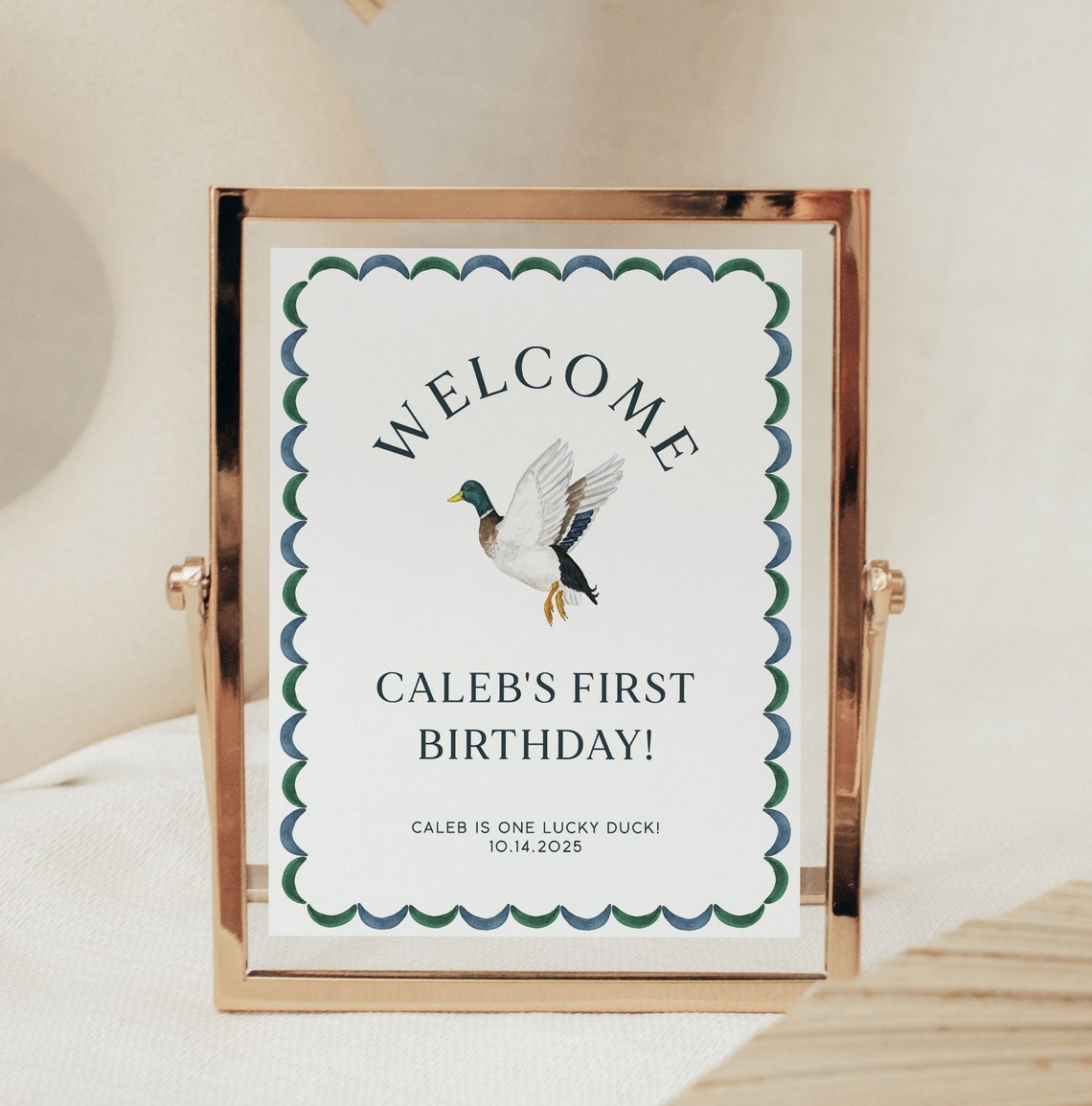 One Lucky Duck Birthday Welcome Sign Template Duck Hunting - Etsy