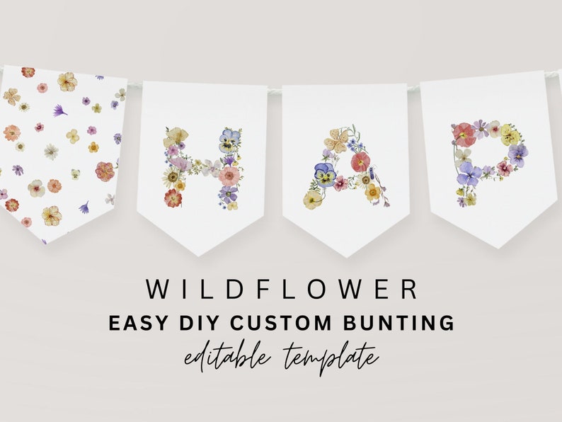 Wildflower Banner Template Wildflower First Birthday Banner - Etsy